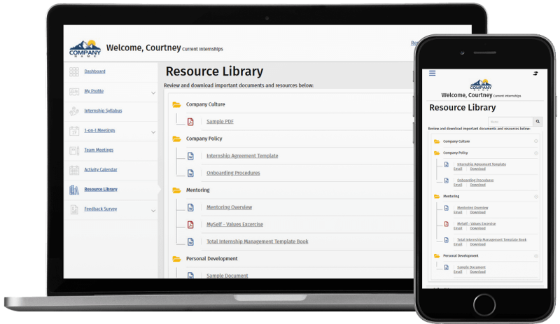 Intern Management System powered by GradLeaders for employers